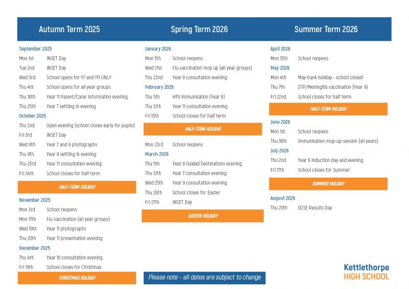 School Calendar - Kettlethorpe High School
